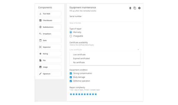 Mobile forms — Marketplace Navixy
