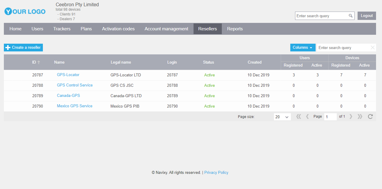 Resellers — Marketplace Navixy